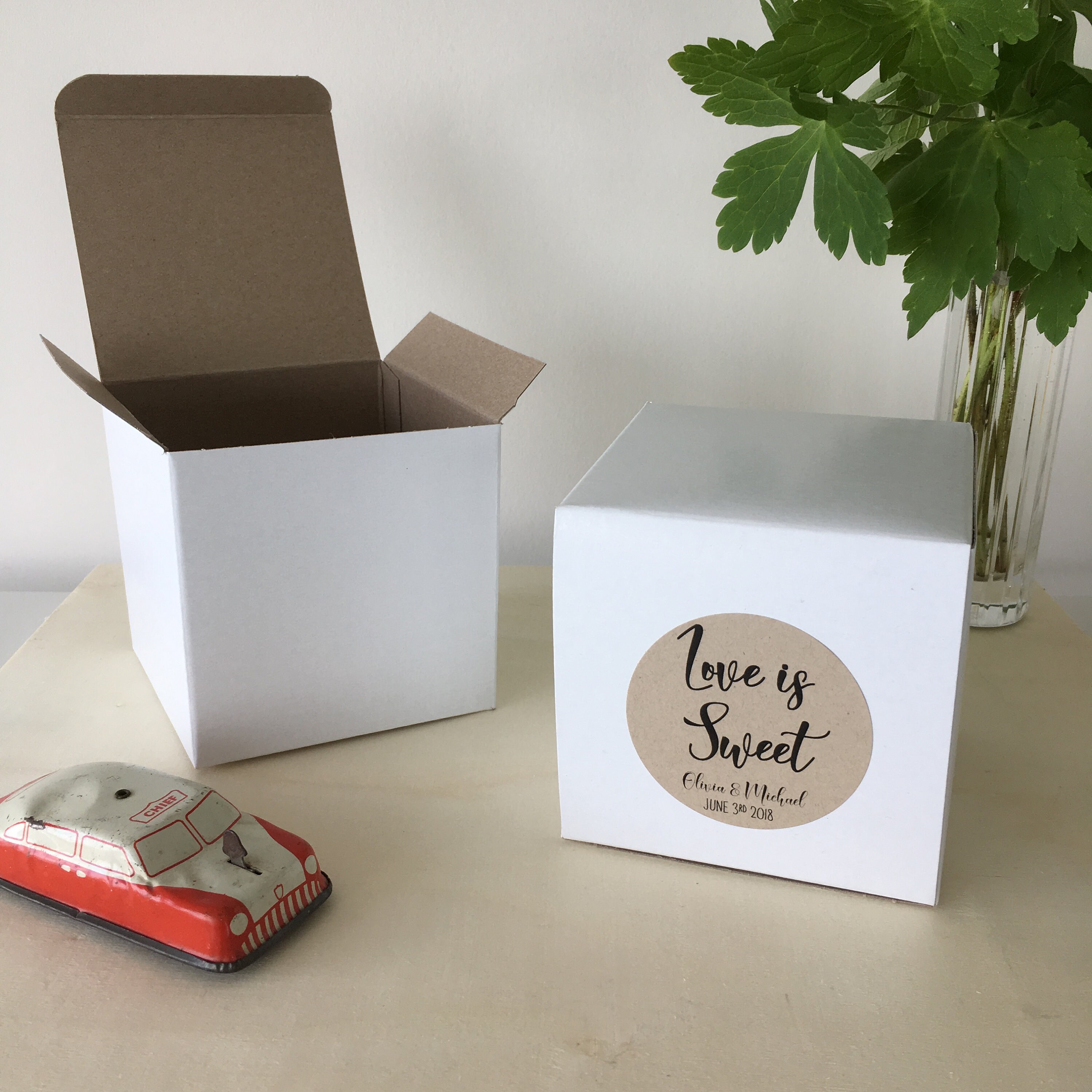 Love is Sweet! - (Set of 10) - Square Wedding Favor Treat Box - Food ...