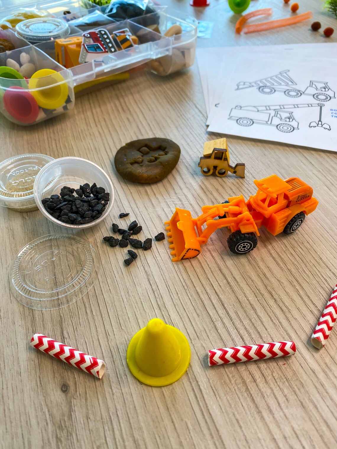 Construction Theme Kids Sensory Play activity kit includes | Etsy