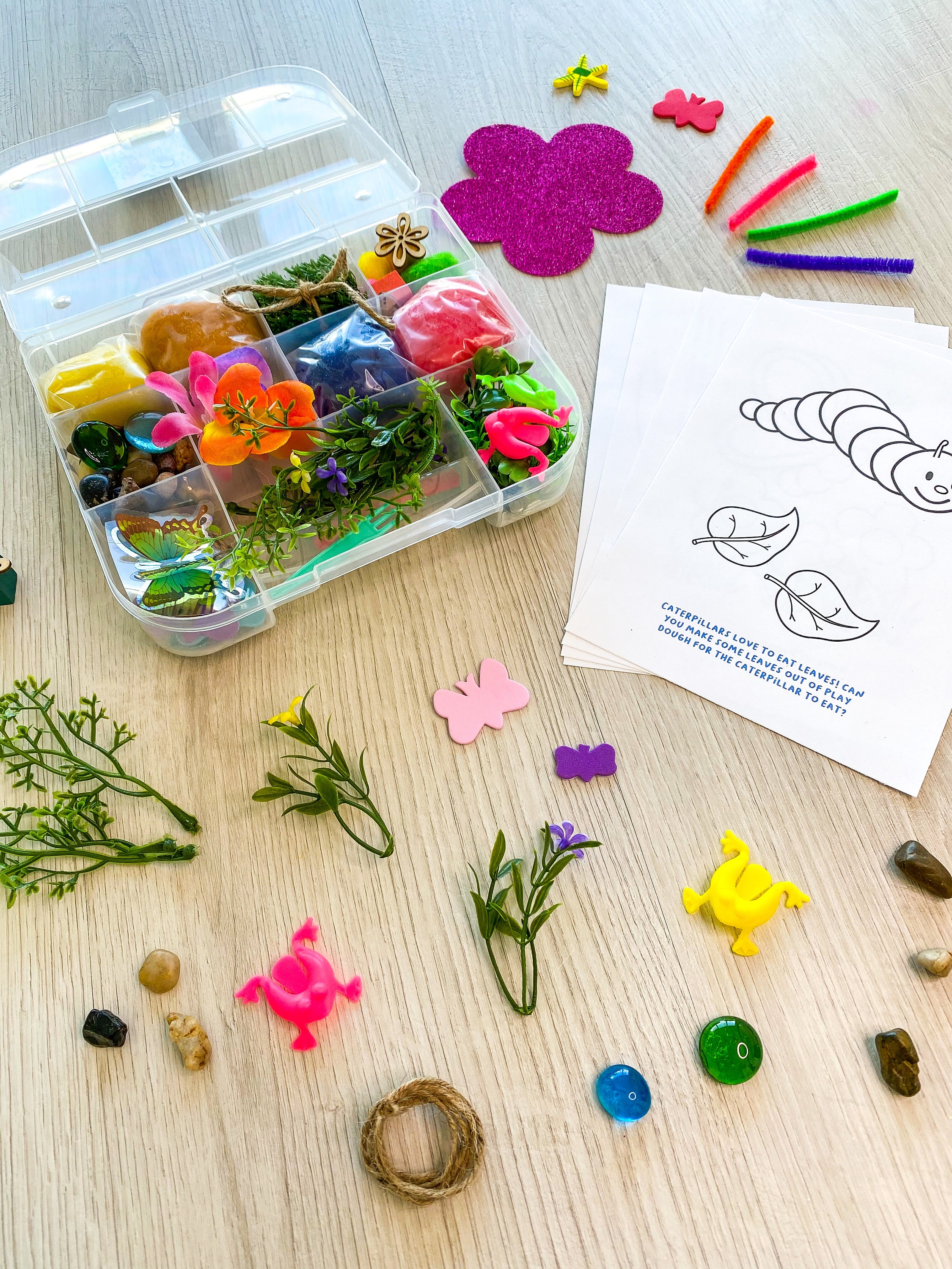 Garden Theme Kids Sensory Play activity kit - includes (4) colors of ...