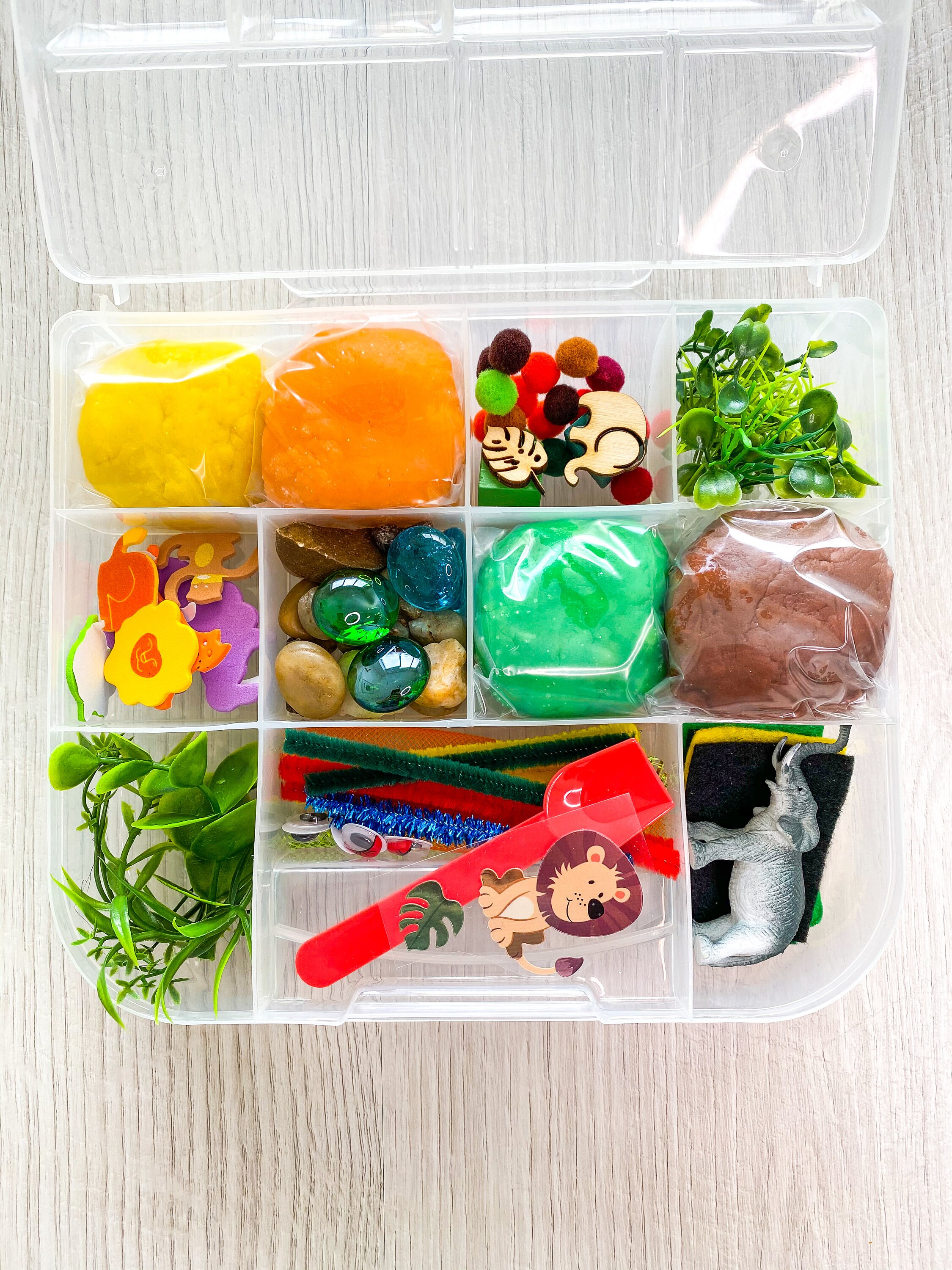 Safari Theme Kids Sensory Play activity kit - includes (4) colors of ...