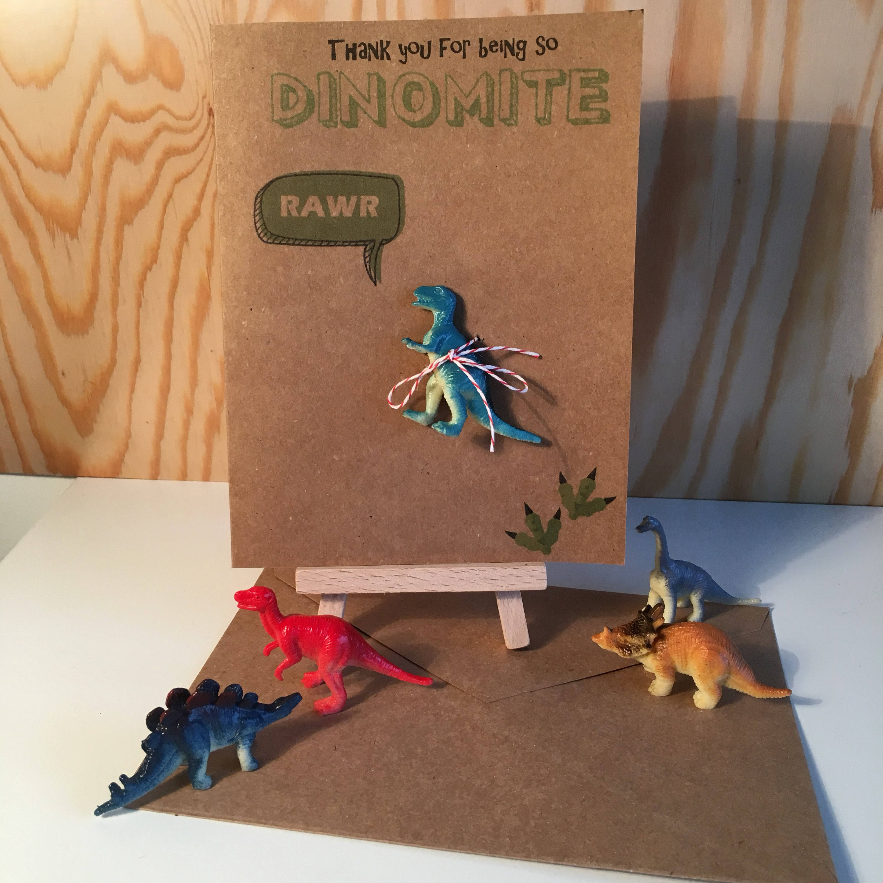 Thank you for being so Dino-Mite! - Handmade Thank You Card
