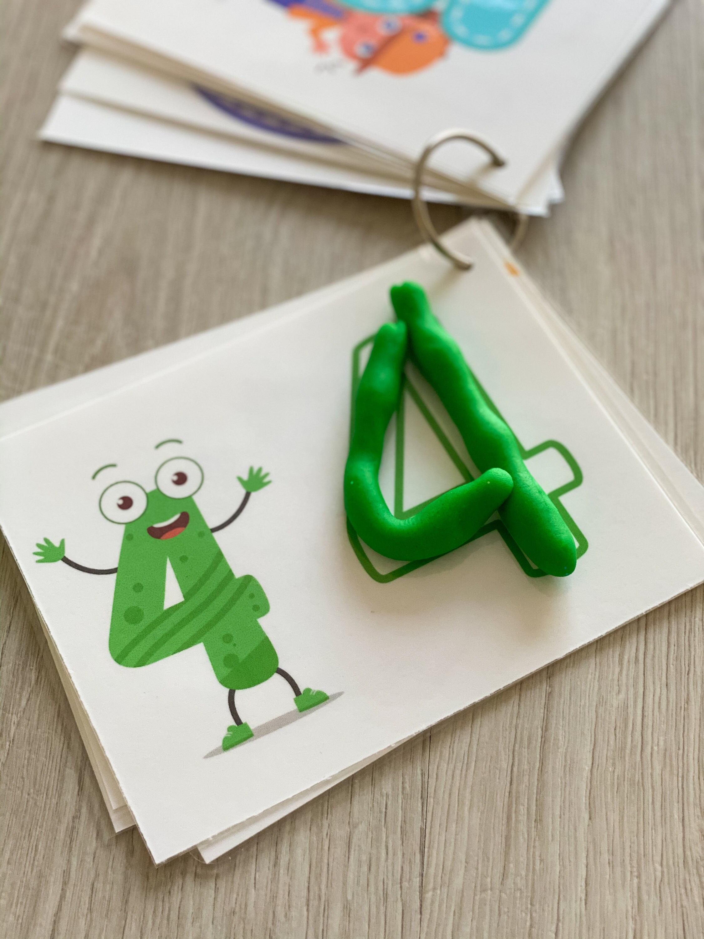 Numbers play dough letter tracing activity deck - perfect for travel!