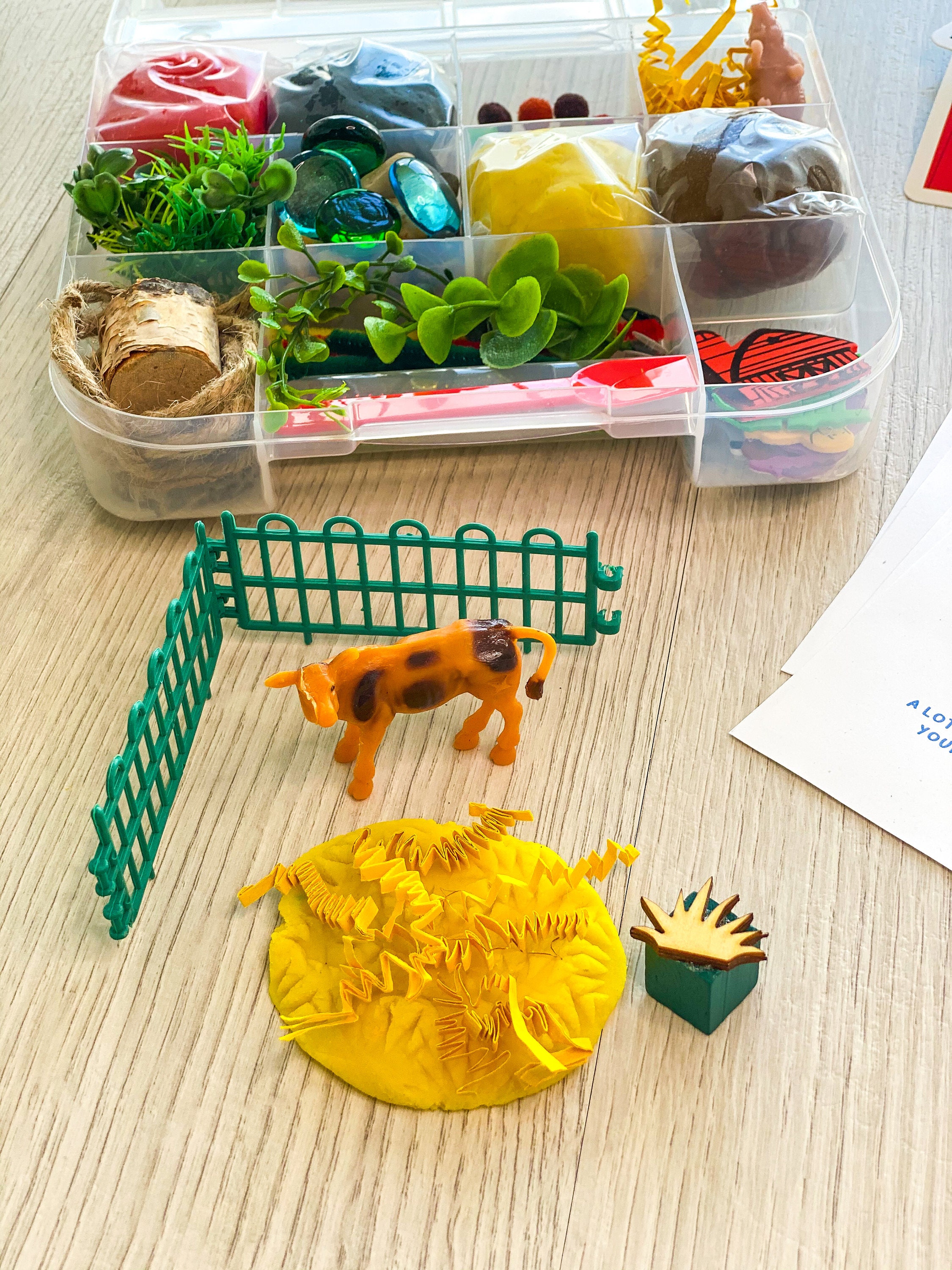 Farm Theme Kids Sensory Play activity kit - includes (4) colors of ...