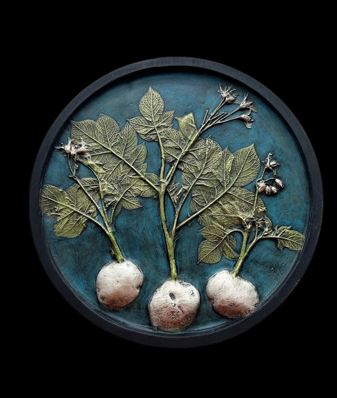 Potato Plant Bas Relief: Floral Wall Hanging - Etsy