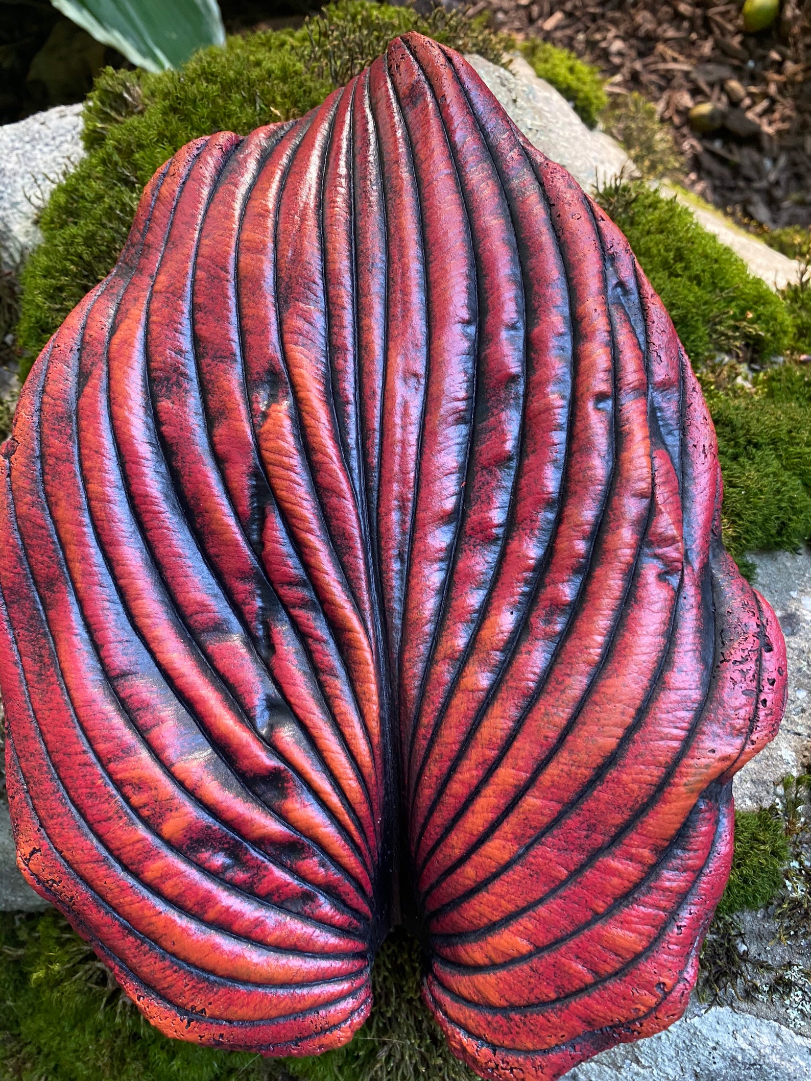 Concrete Hosta Leaf Sculpture Garden Art Free Shipping | Etsy