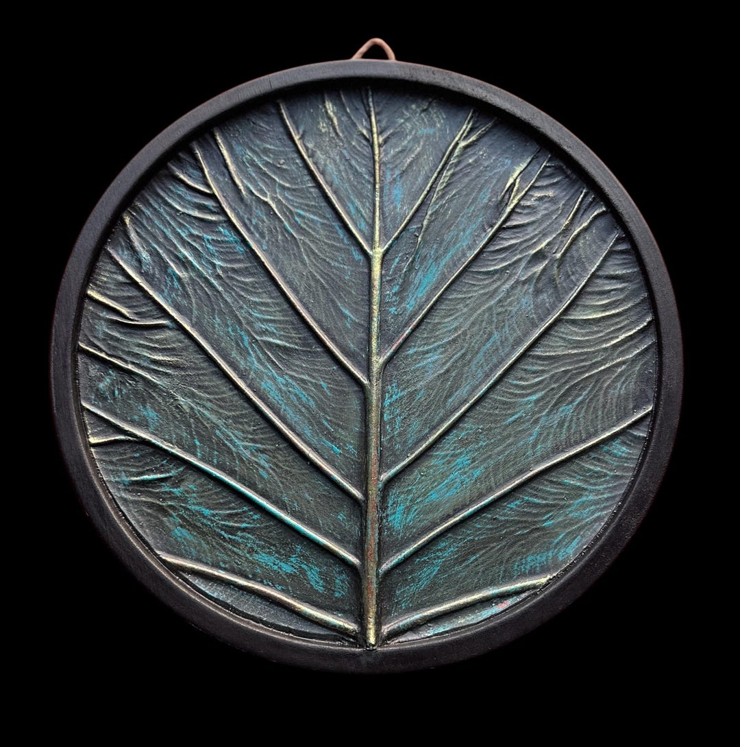 Elephant Ear Leaf Bas Relief Sculpture – 12” Botanical Wall Art ...