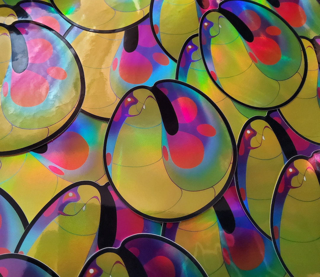 Blump the Tsuchinoko in Rainbow Sticker - Fat Adorable Cute Snake ...