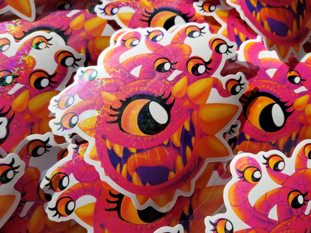 Holographic Eye Monster Sticker - Etsy