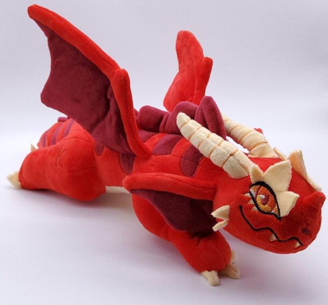 20" Red Dragon Plush Comet the Fire Dragon - TTRPG Hatchling Dragon ...