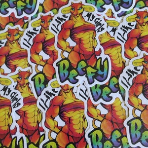 Beefy Girls Minotaur Sticker - Etsy