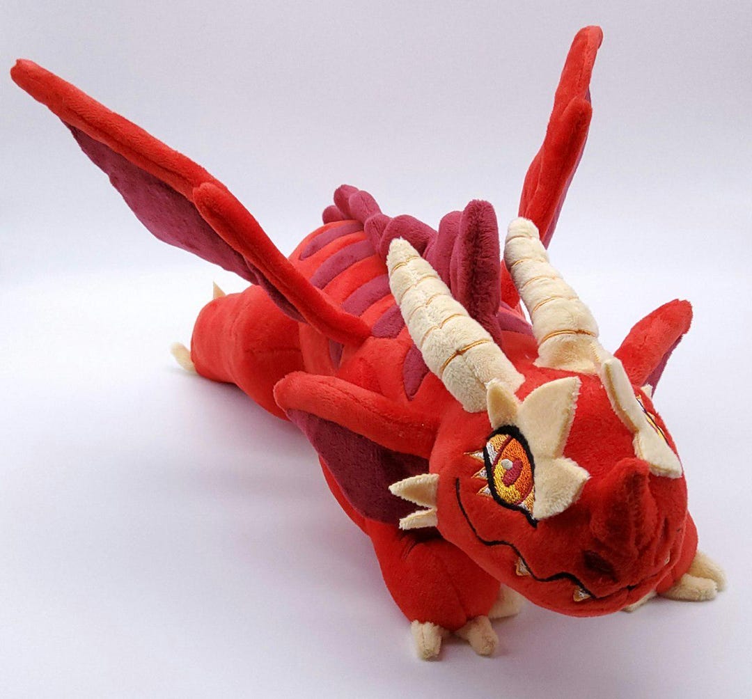 20" Red Dragon Plush Comet the Fire Dragon - TTRPG Hatchling Dragon ...