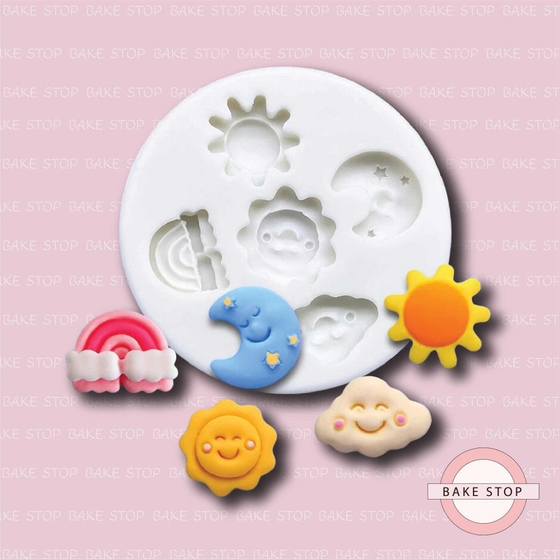 Sun and Moon Fondant Mold - Etsy