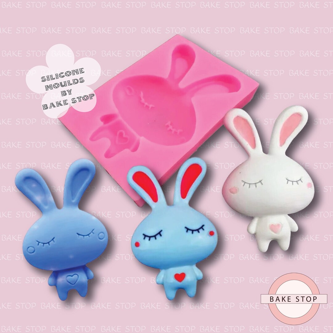 Bunny Silicone Mould - Rabbit Silicone Mould - Fondant Mould, Wax Mould ...