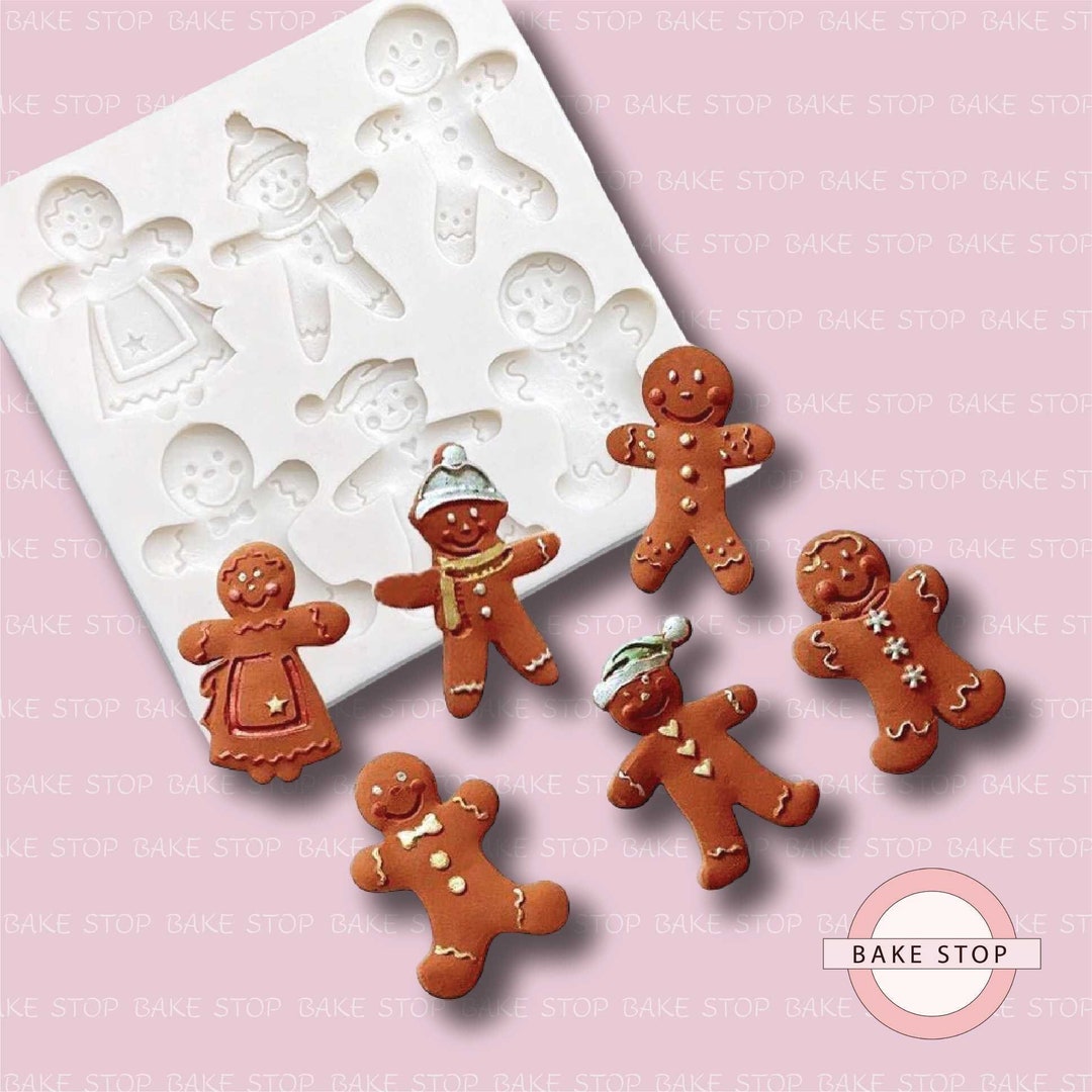Gingerbread Family Silicone Mould - Gingerbread Man Silicone Mould - Etsy