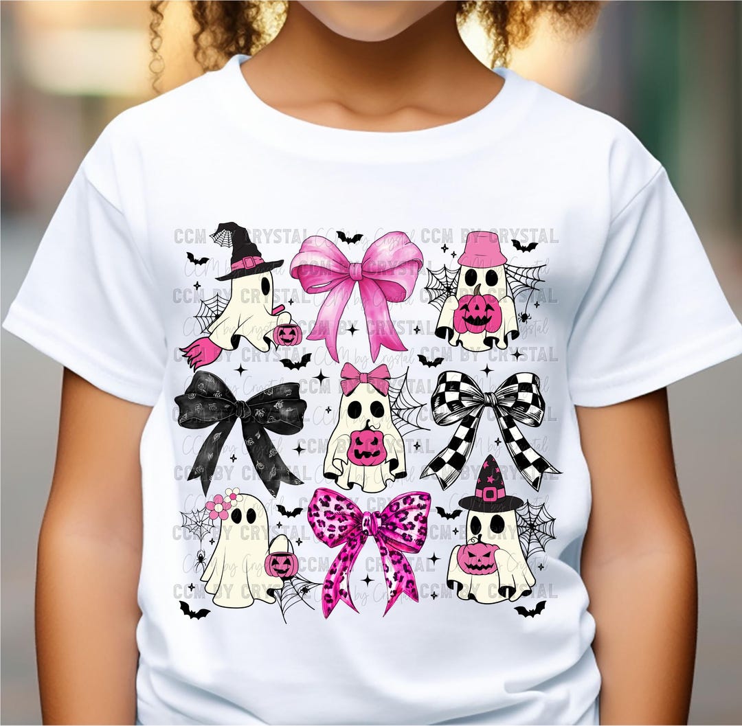 Ghosts and Bows Halloween Ready to Press Transfer DTF Transfers ...