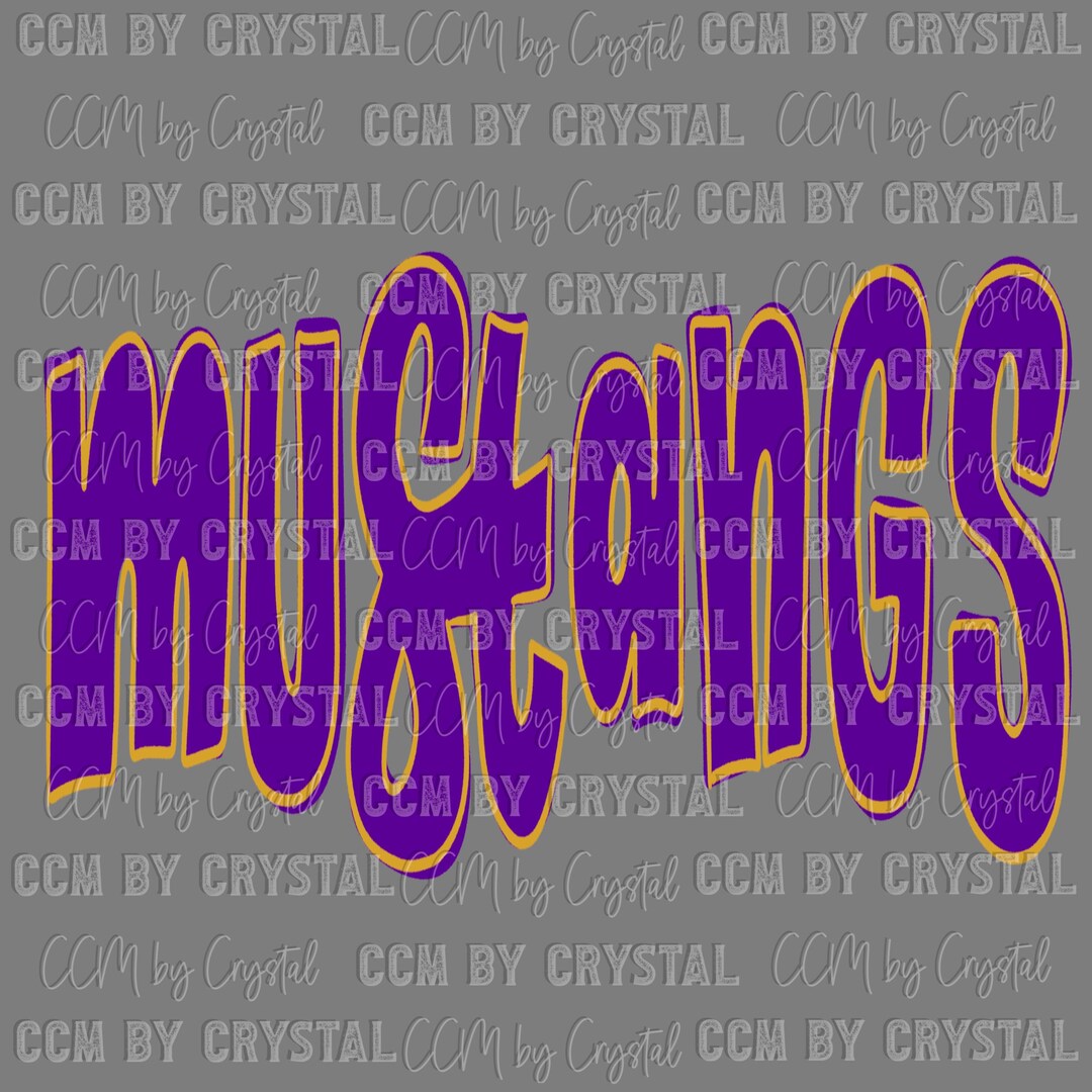 Mustangs Purple Mascot Ready to Press Transfer Direct to Film DTF ...