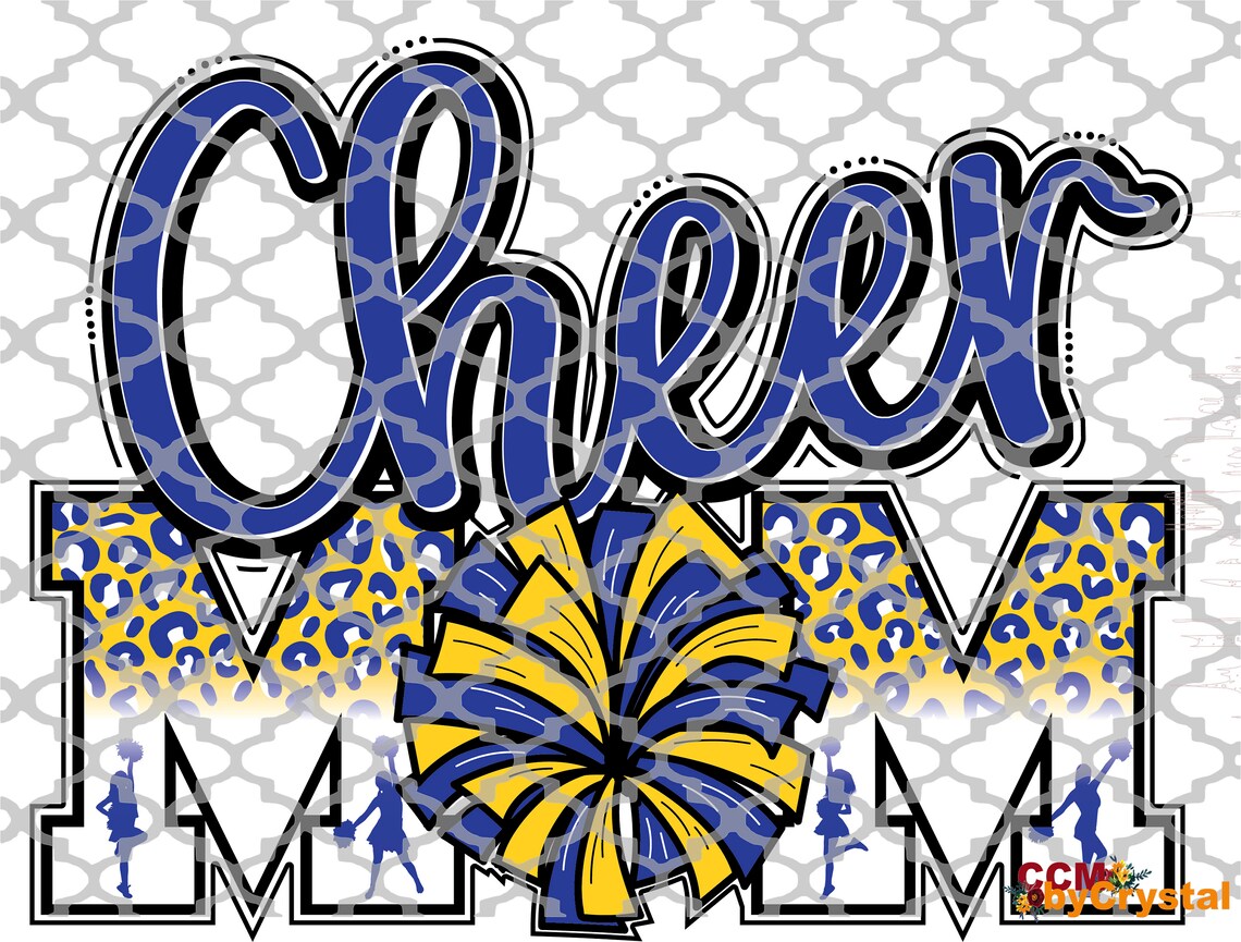 Cheer Mom Royal Blue and Gold Transfers DTF Transfers - Etsy