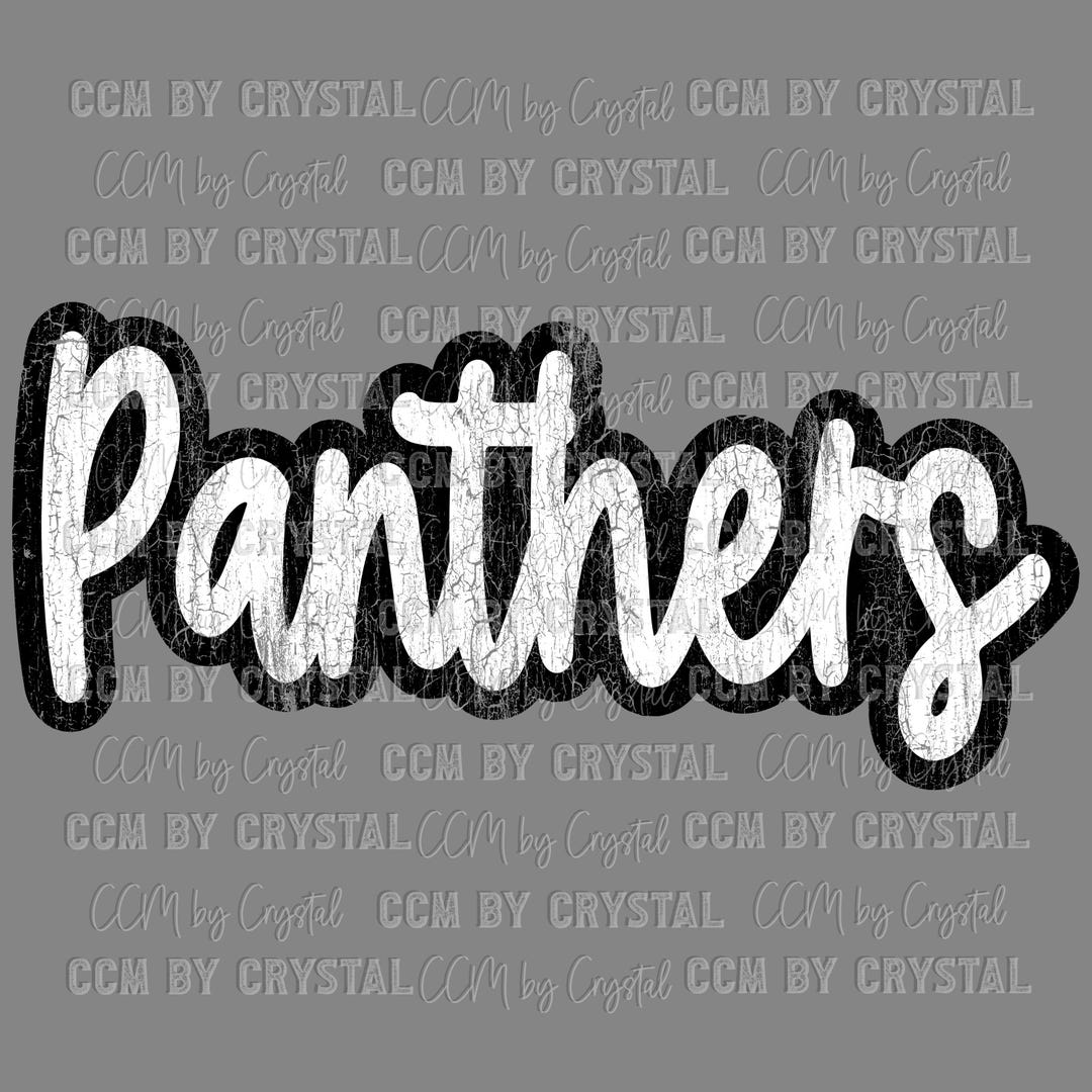 Distressed Panthers Mascot Ready to Press Transfer DTF Transfers ...