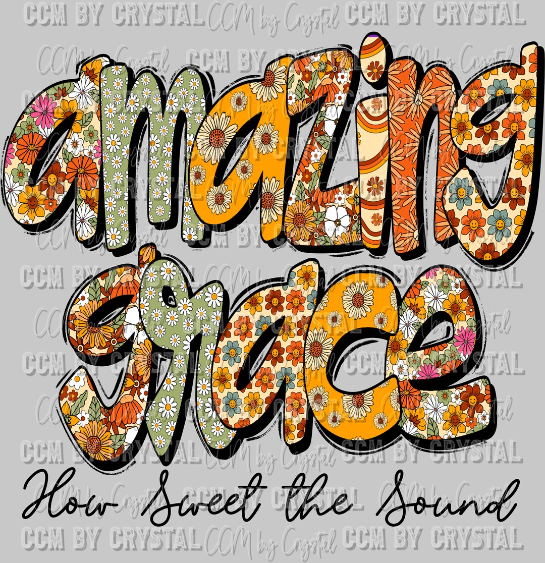 Amazing Grace Faith Christian Ready to Press Transfer Direct to Film ...