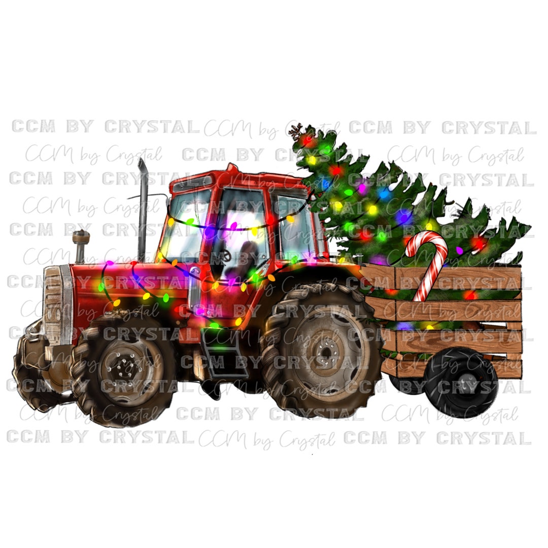 Christmas Red Tractor Ready to Press Transfer Direct to Film DTF ...