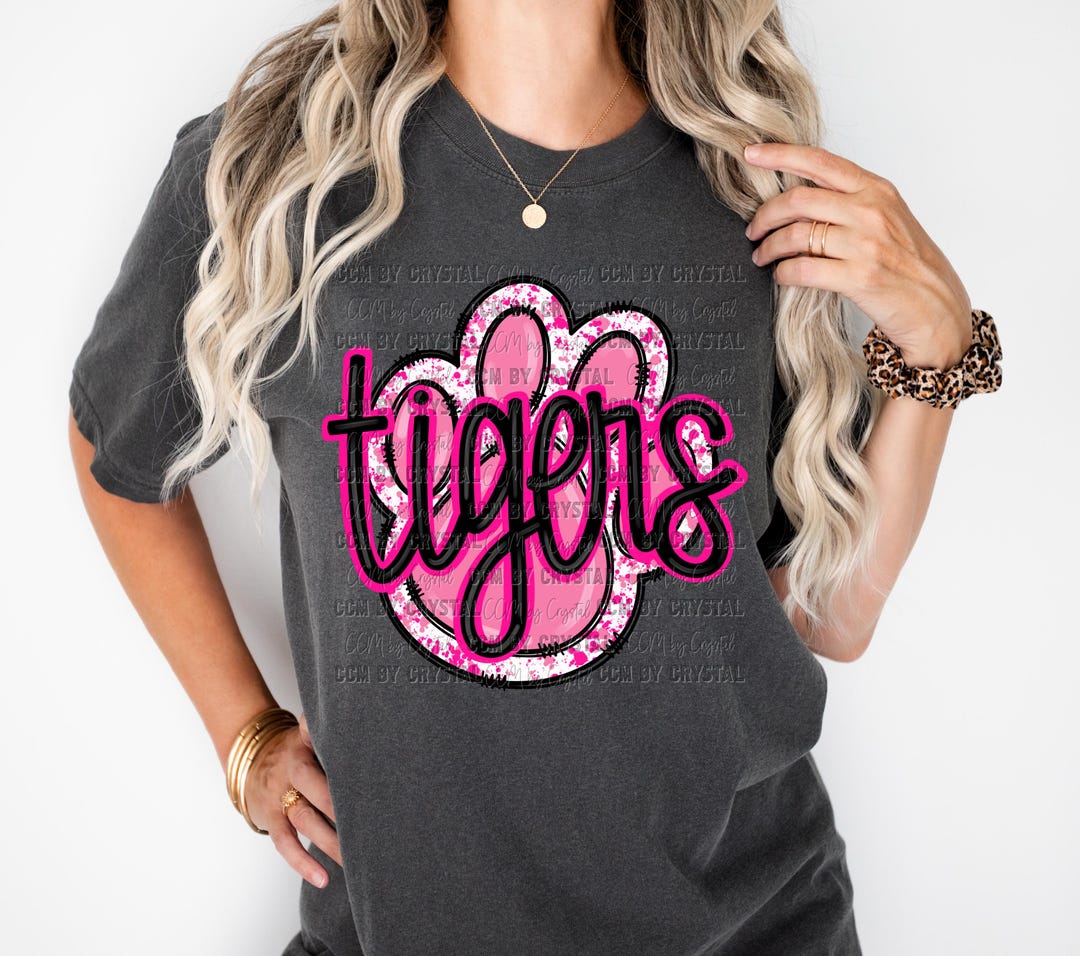 Tigers Pink Paw Pink Out Ready to Press Transfer DTF Transfers ...