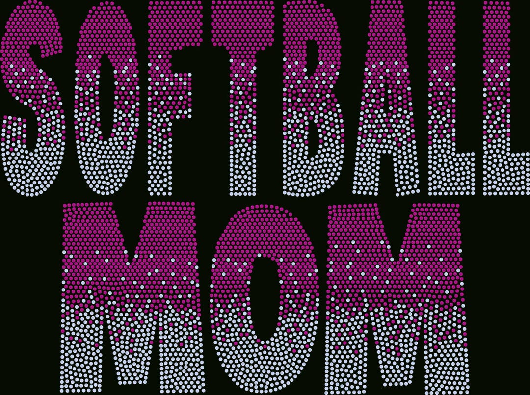 Softball Mom Ombre 11" Wide 2 Color Spangle Transfer - Etsy