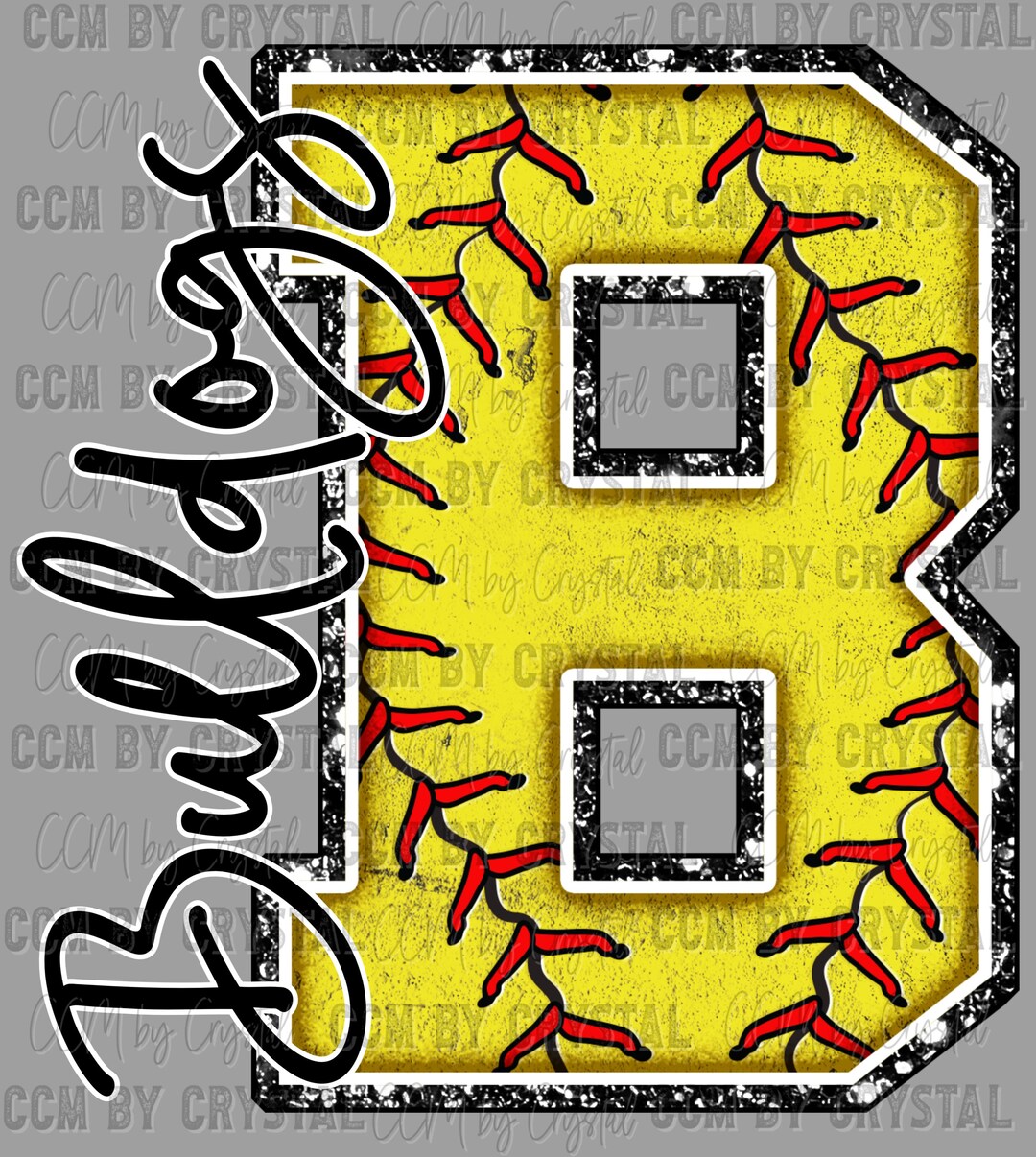 B Bulldogs Softball Mascot Ready to Press Transfers DTF Transfers ...