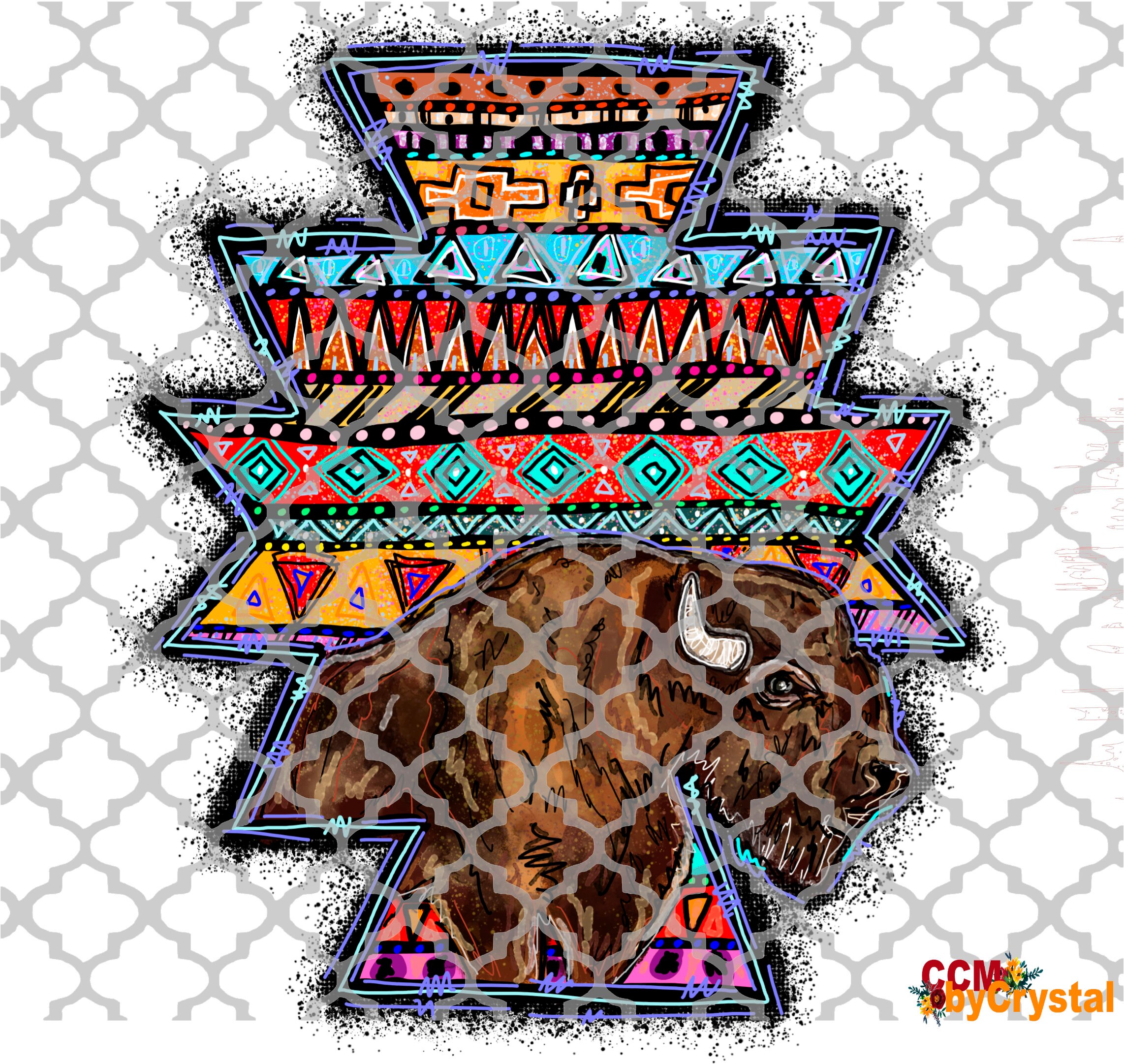 Aztec Bison Buffalo Transfers DTF Transfers Sublimation Transfer DTF ...