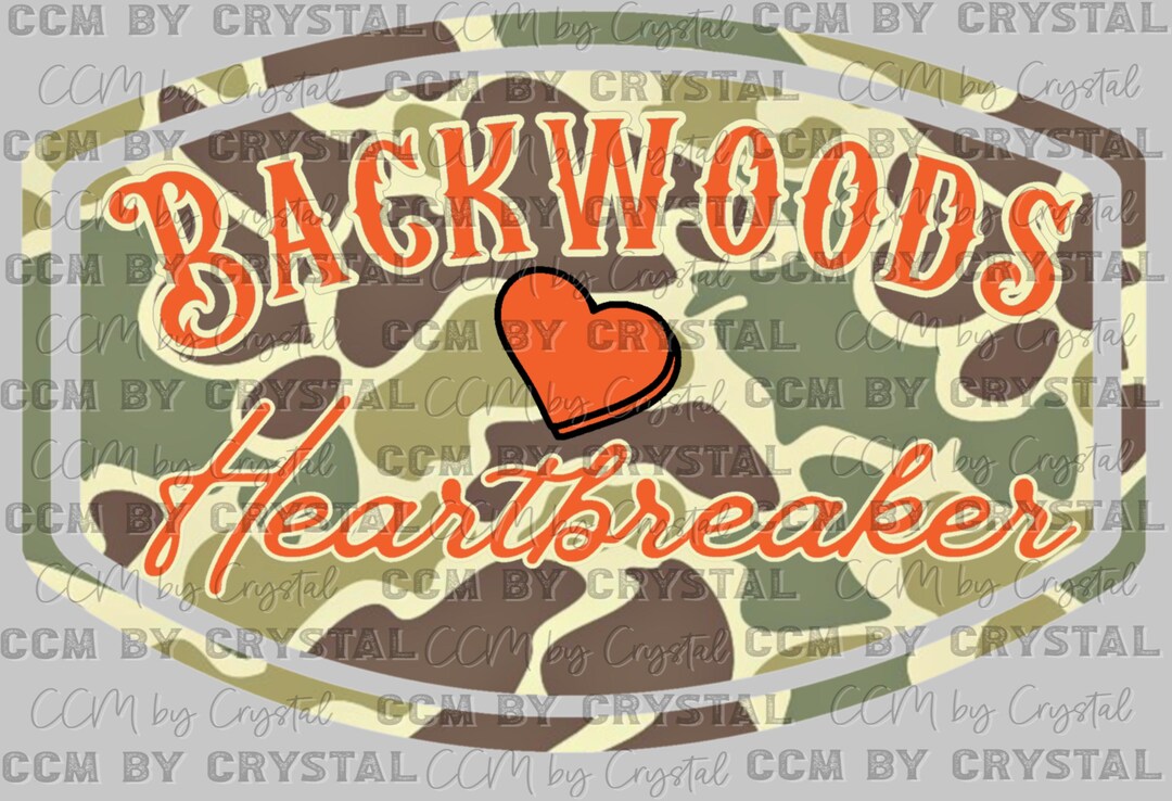 Camo Backwoods Heartbreaker Orange Ready to Press Transfer Direct to ...