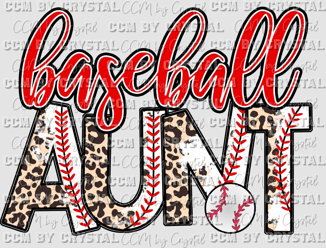 Baseball Aunt Red Ready to Press Transfer Direct to Film DTF Transfers ...