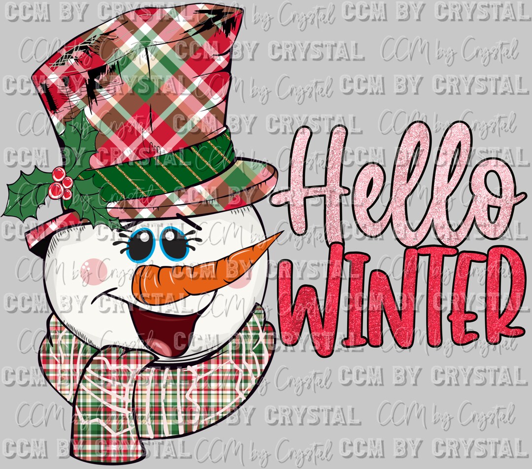 Hello Winter Snowman Ready to Press Transfer Direct to Film DTF ...