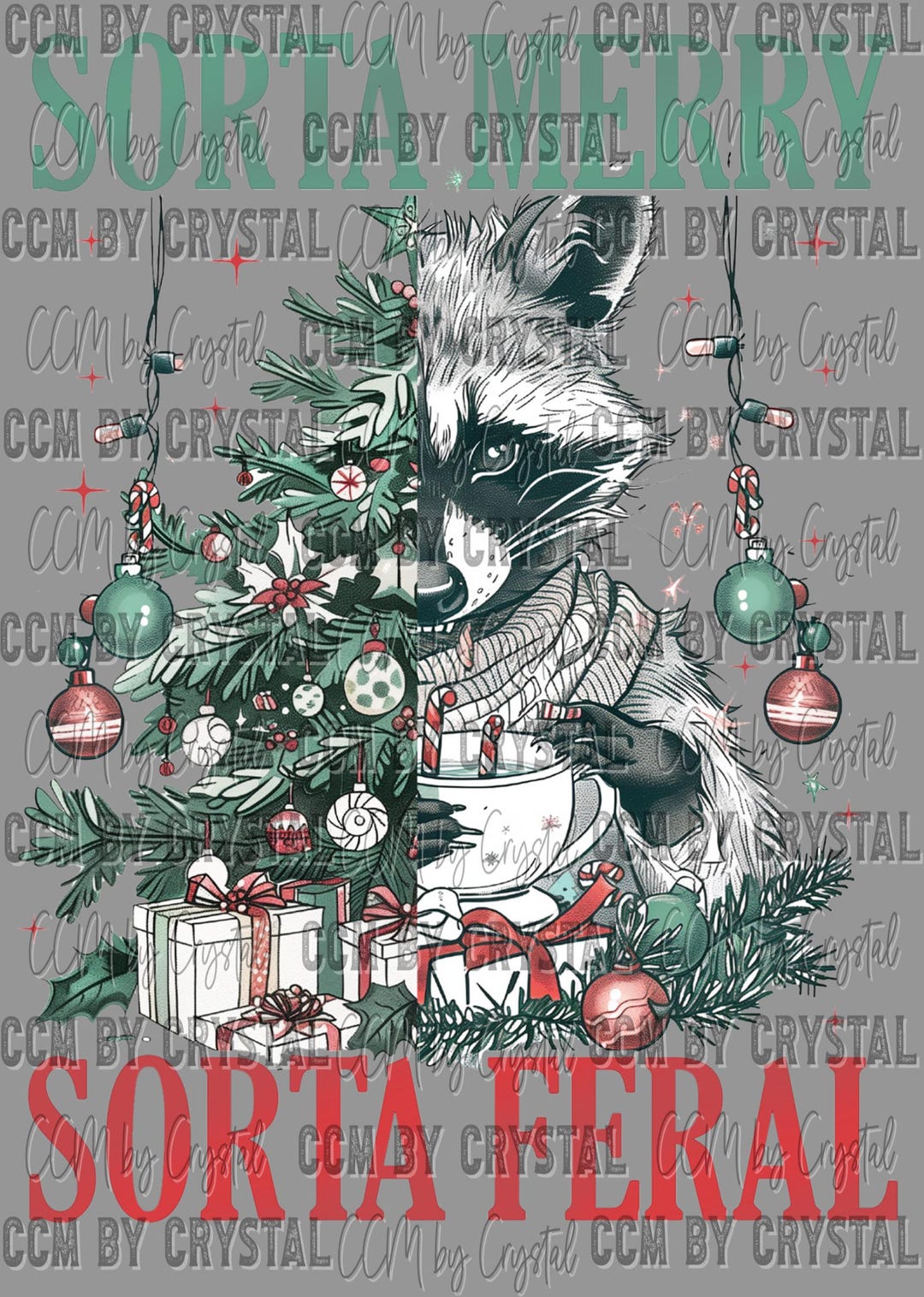 Christmas Sorta Merry Sorta Feral Ready to Press Transfer Direct to ...