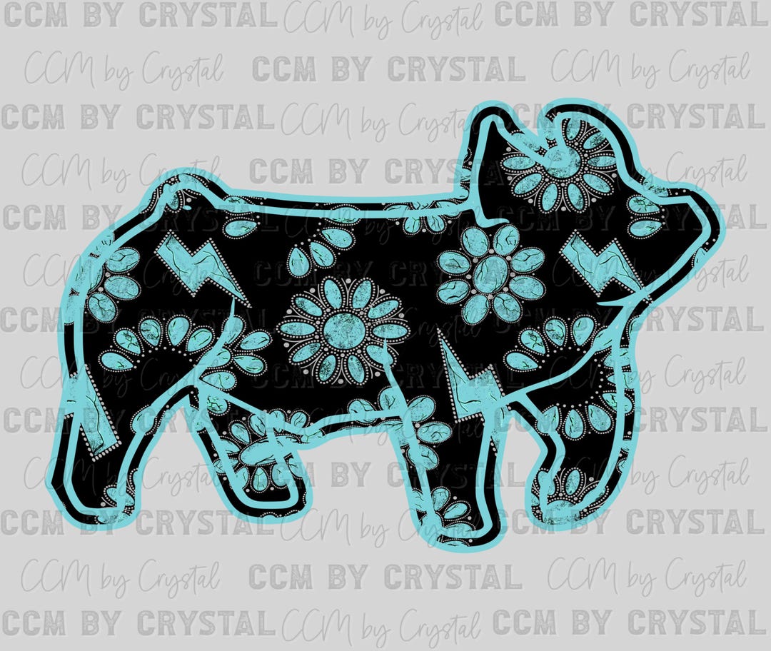 Pig Rodeo Gems Western UV DTF Transfer Sticker Ready to Apply - Etsy