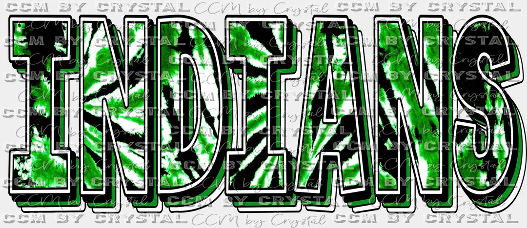 Indians Green Tie Dye Mascot PNG Digital Download ONLY - Etsy
