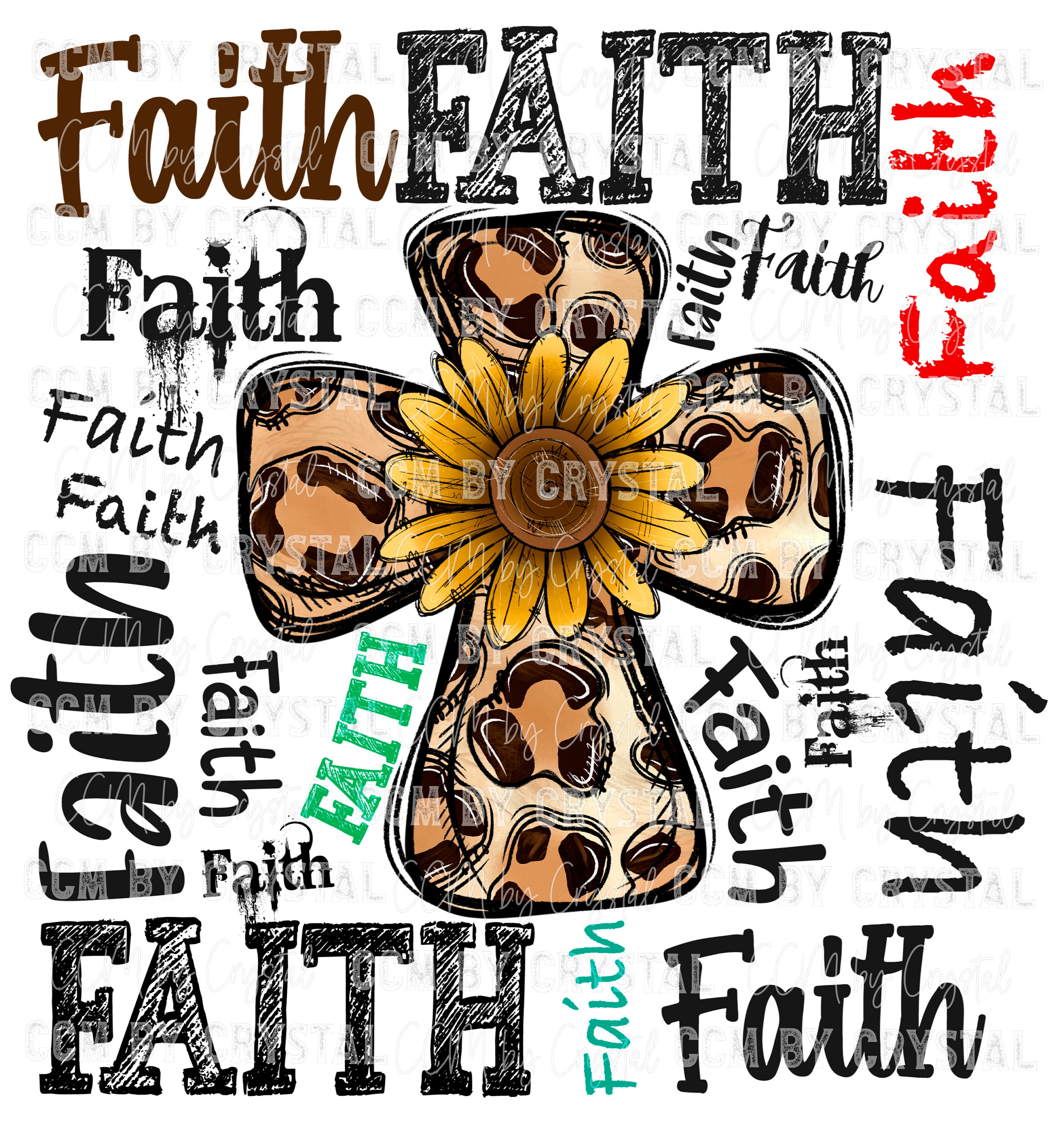 Faith Cross Ready to Press Transfers Direct to Film DTF Sublimation ...
