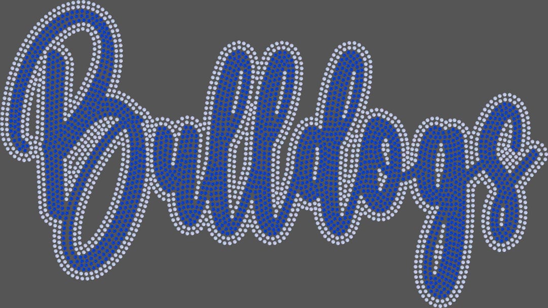 Bulldogs Script Cursive 11" Wide 2 Color Spangle Transfer - Etsy