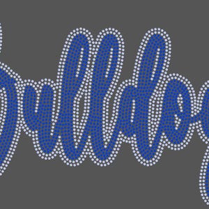 Bulldogs Script Cursive 11" Wide 2 Color Spangle Transfer - Etsy