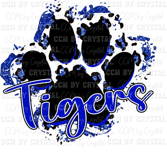 Blue Tiger Paw Print