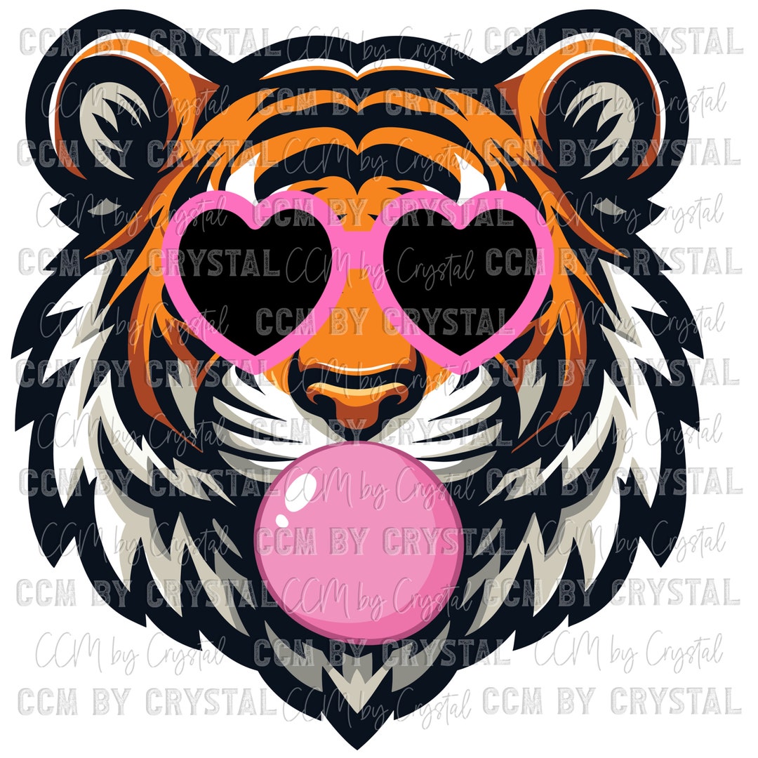 Tiger Blowing Bubble Gum Mascot PNG Digital Download ONLY - Etsy