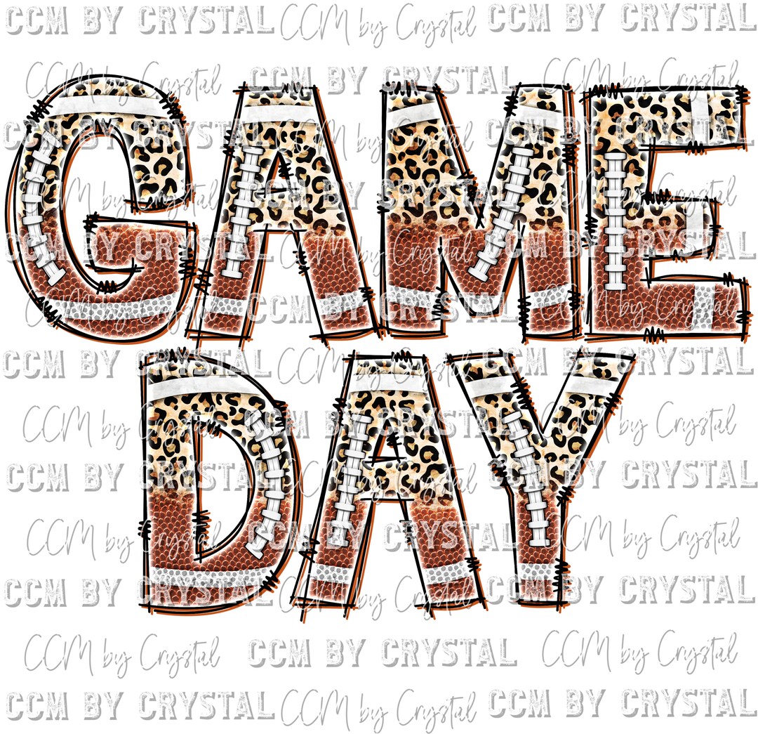 GAME DAY Leopard Print Football Ready to Press Transfer Direct to Film ...
