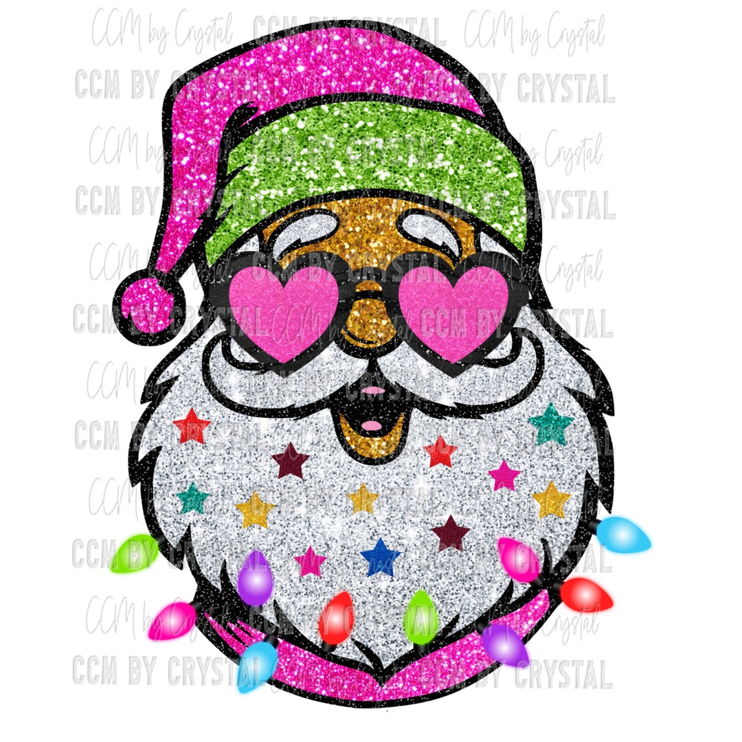 Christmas Glitter Santa Ready to Press Transfer Direct to Film DTF ...