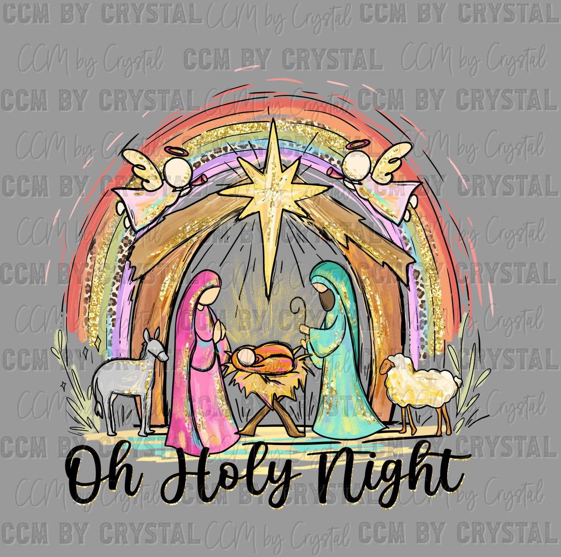 Oh Holy Night Nativity Christmas Ready to Press Instant Peel DTF ...