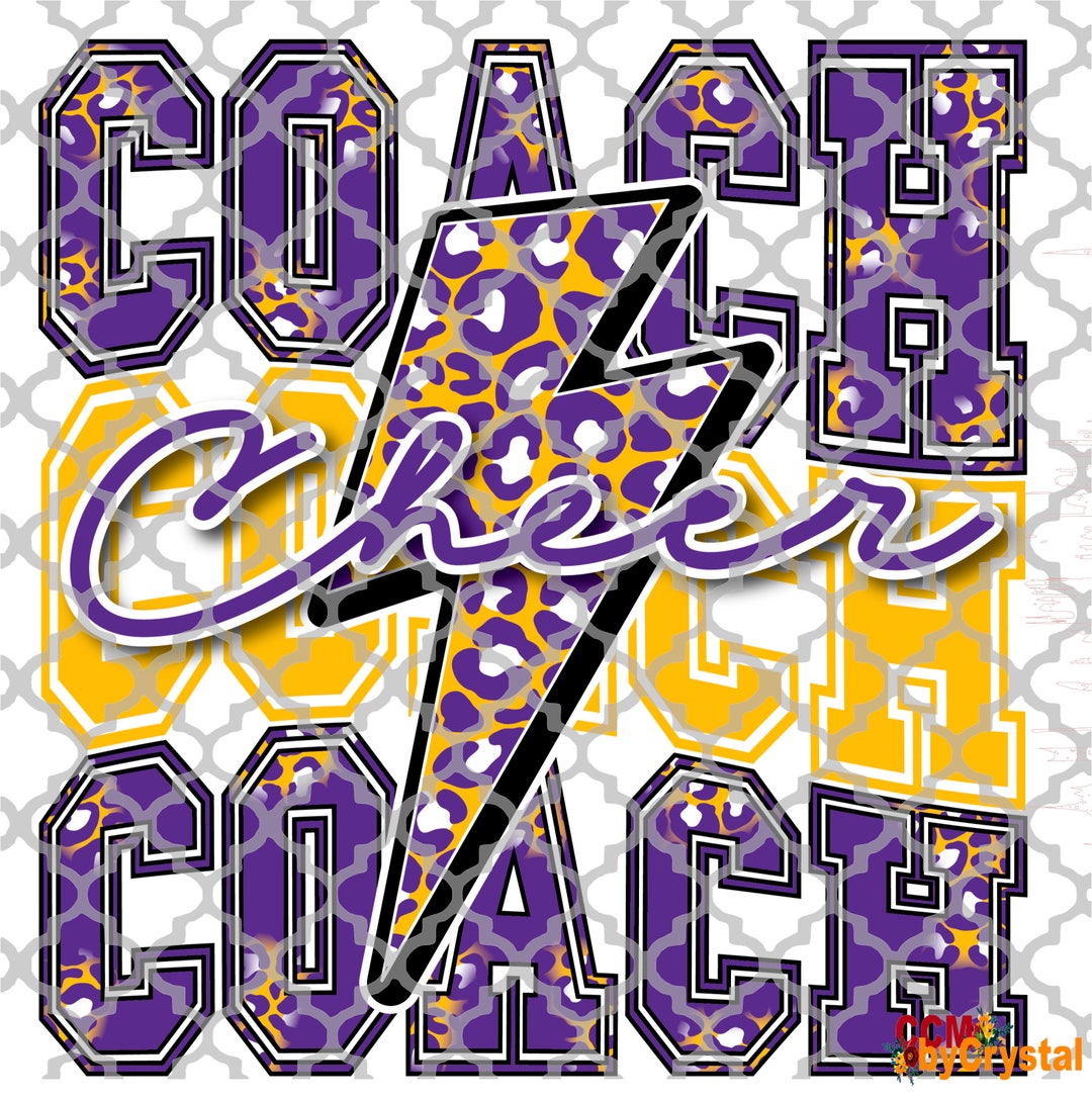 Cheer Coach Purple and Gold Transfers DTF Transfers - Etsy