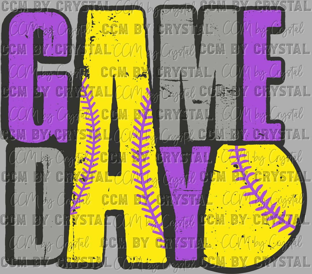 Game Day Softball Purple Ready to Press Transfer Direct to Film DTF ...