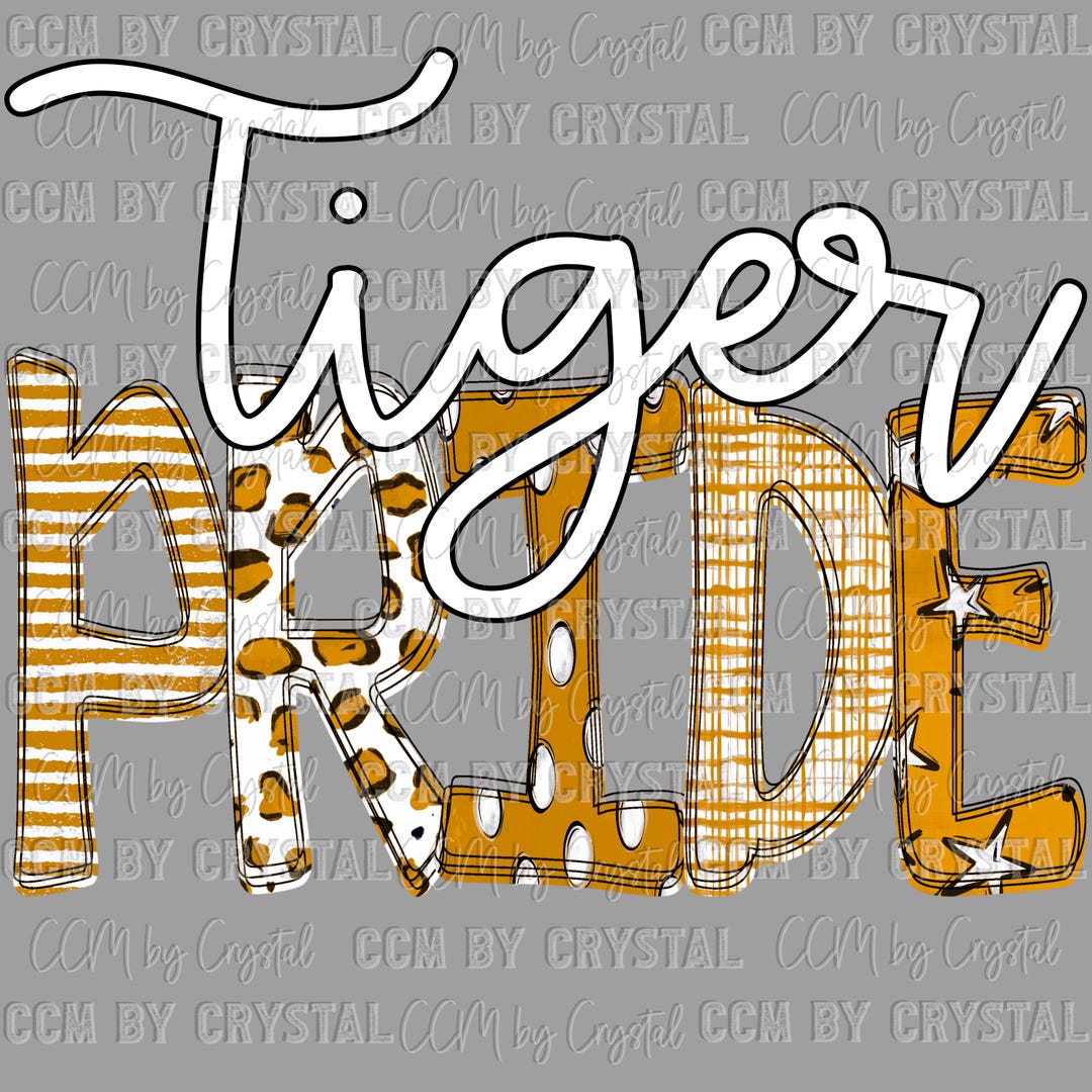 Tiger Pride Mascot Ready to Press Transfer Direct to Film DTF Transfers ...