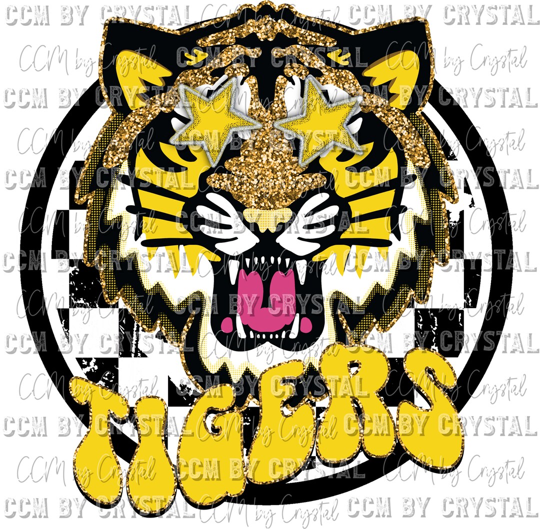 Tigers Yellow Gold Mascot Transfer Direct to Film DTF Transfers ...