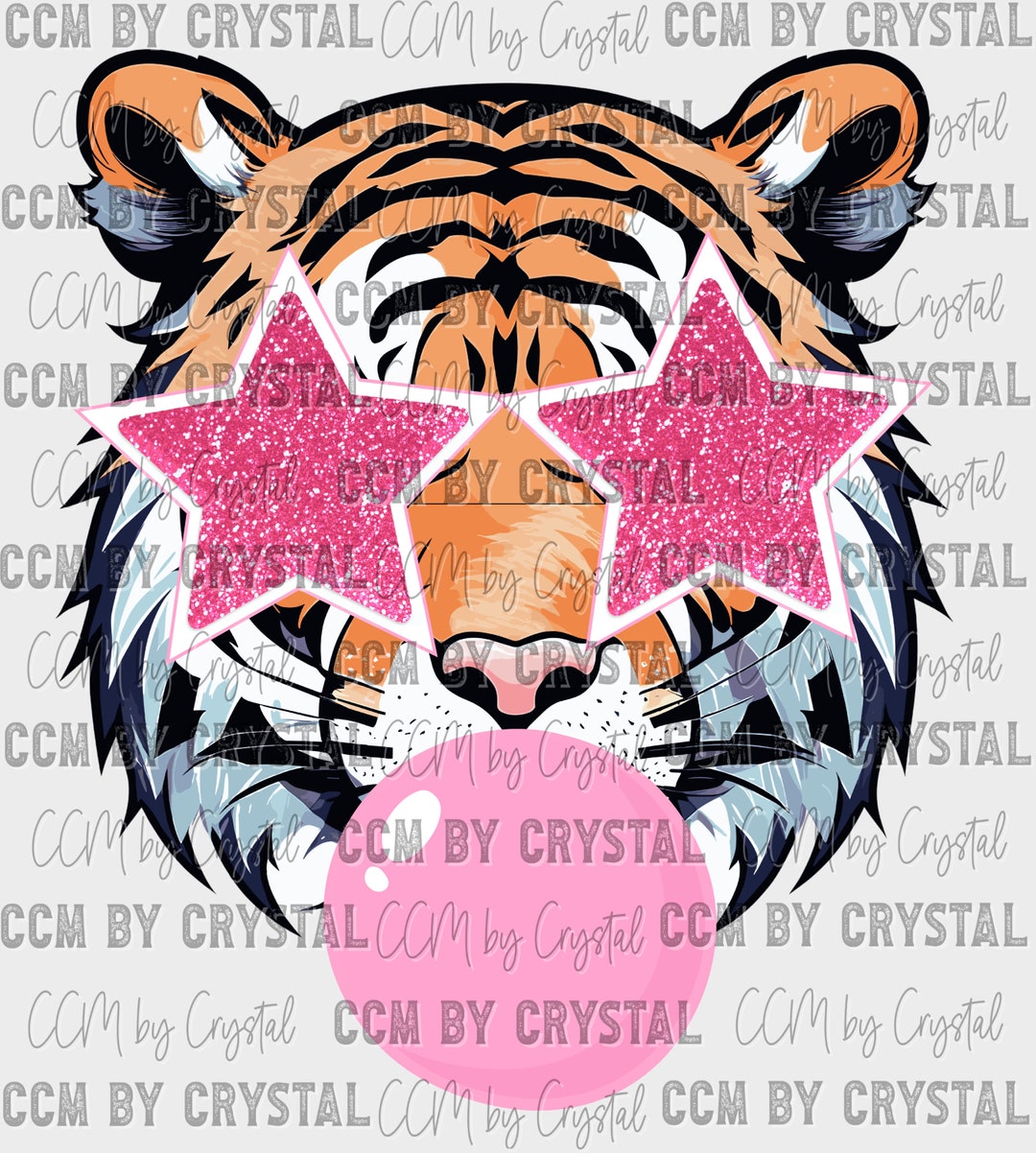 Tiger Blowing A Bubble Ready to Press Transfer Direct to Film DTF ...