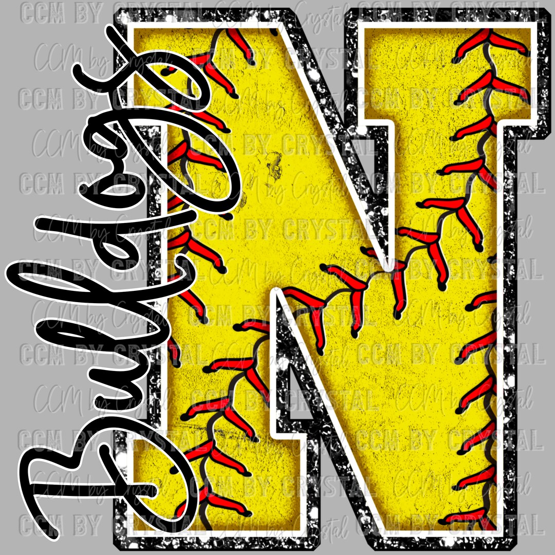 N Bulldogs Softball Letter PNG Digital File Only - Etsy