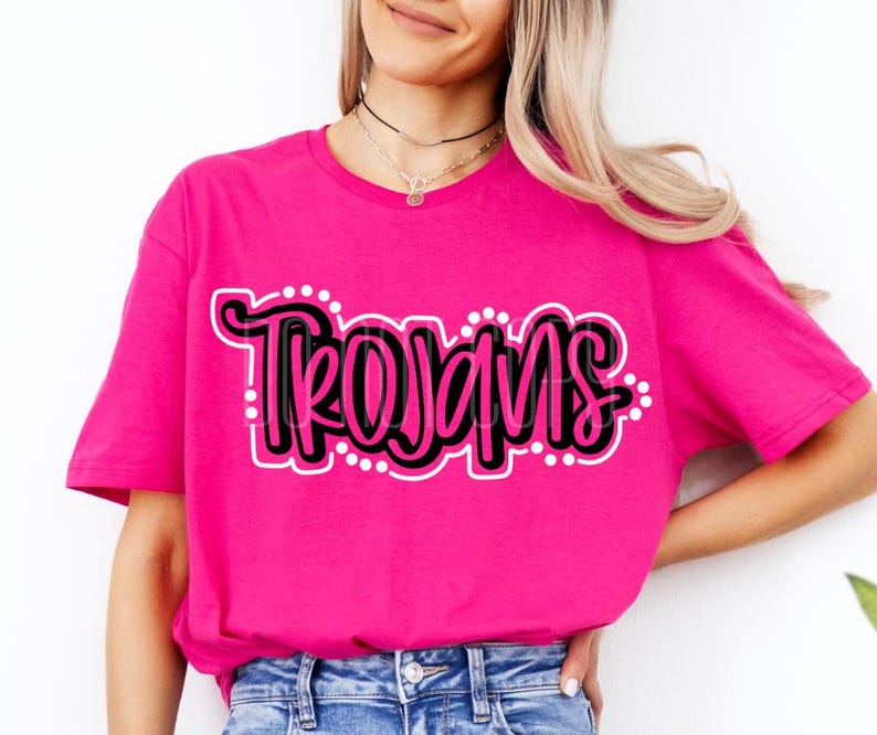 Trojans Doodle Mascot Ready to Press Transfer DTF Transfers - Etsy