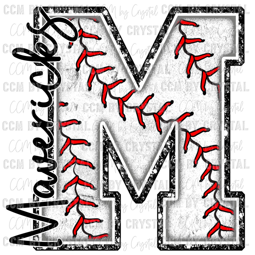 M Mavericks Mascot Baseball Letter Ready to Press Transfer Direct to ...
